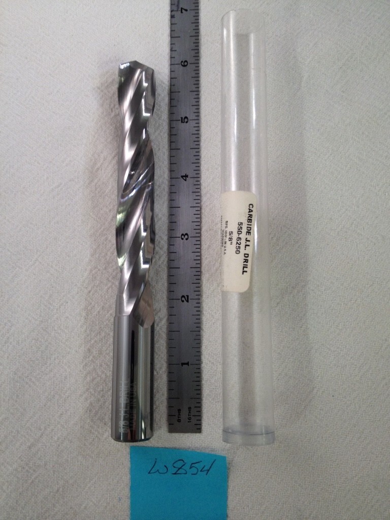 HTC 5/8" (.625") SOLID CARBIDE DRILL. JOBBER LENGTH 6" OAL. 550-6250 ...