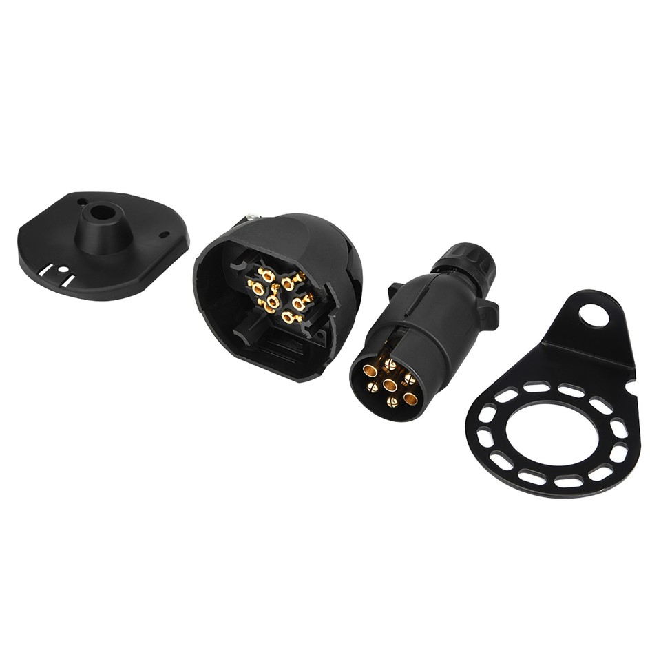 12N 7Pin Plastic Trailer Plug Socket Connector Adapter Bracket For ...