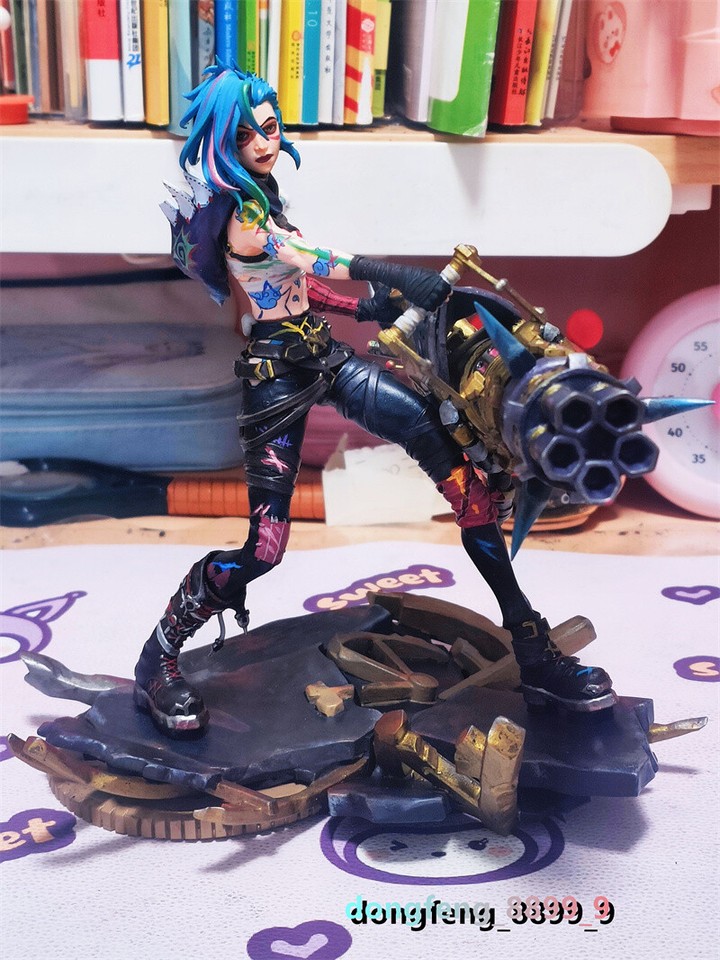League of Legends Jinx Arcane Statue Fishbones Painted Figure Model ...