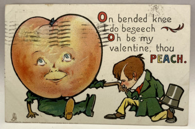 1906 Anthropomorphic Peach, Romance, Vintage Valentine TUCK Postcard | eBay