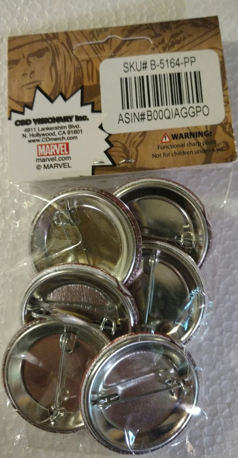 New in package Marvel Comics THING button 6- pack - FREE Shipping | eBay