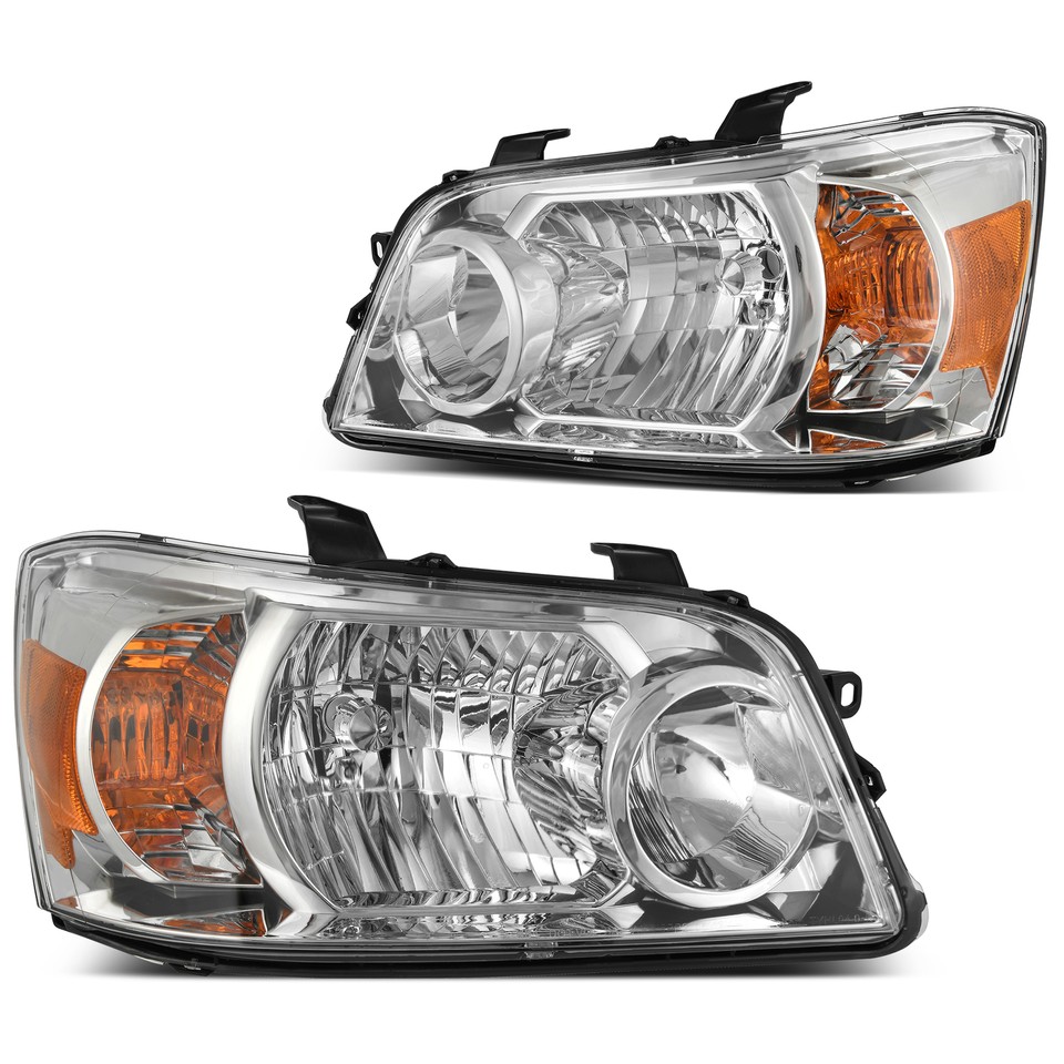 Headlights for 2004-2007 Toyota Highlander 04 05 06 07 Chrome Halogen ...