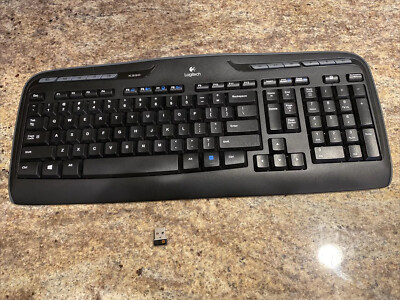 Logitech K330 Wireless Desktop Keyboard INCLUDES RECEIVER- Tested and ...
