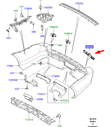 Genuine Bumper Reflector LH Rear Land Rover Discovery 3 & 4 RR Sport ...