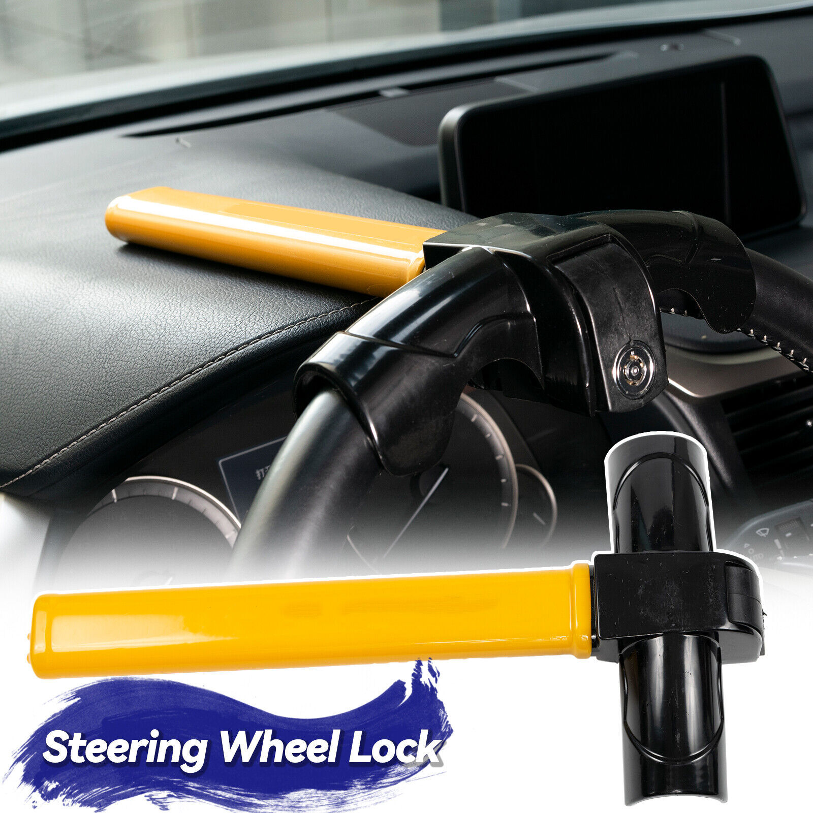 Steer Wheel Lock Anti Theft Car Van Universal Heavy Duty Rotary ...