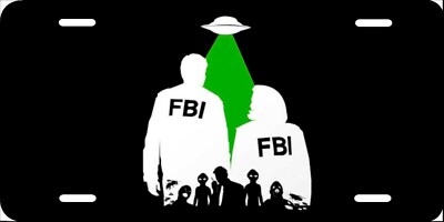 FBI, UFO, License Plate New Car Tag Metal Aluminum, USA, Black | eBay