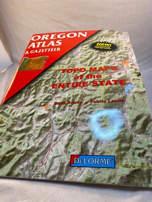 OREGON ATLAS AND GAZETTEER: TOPO MAPS OF THE ENTIRE STATE By Delorme VG ...