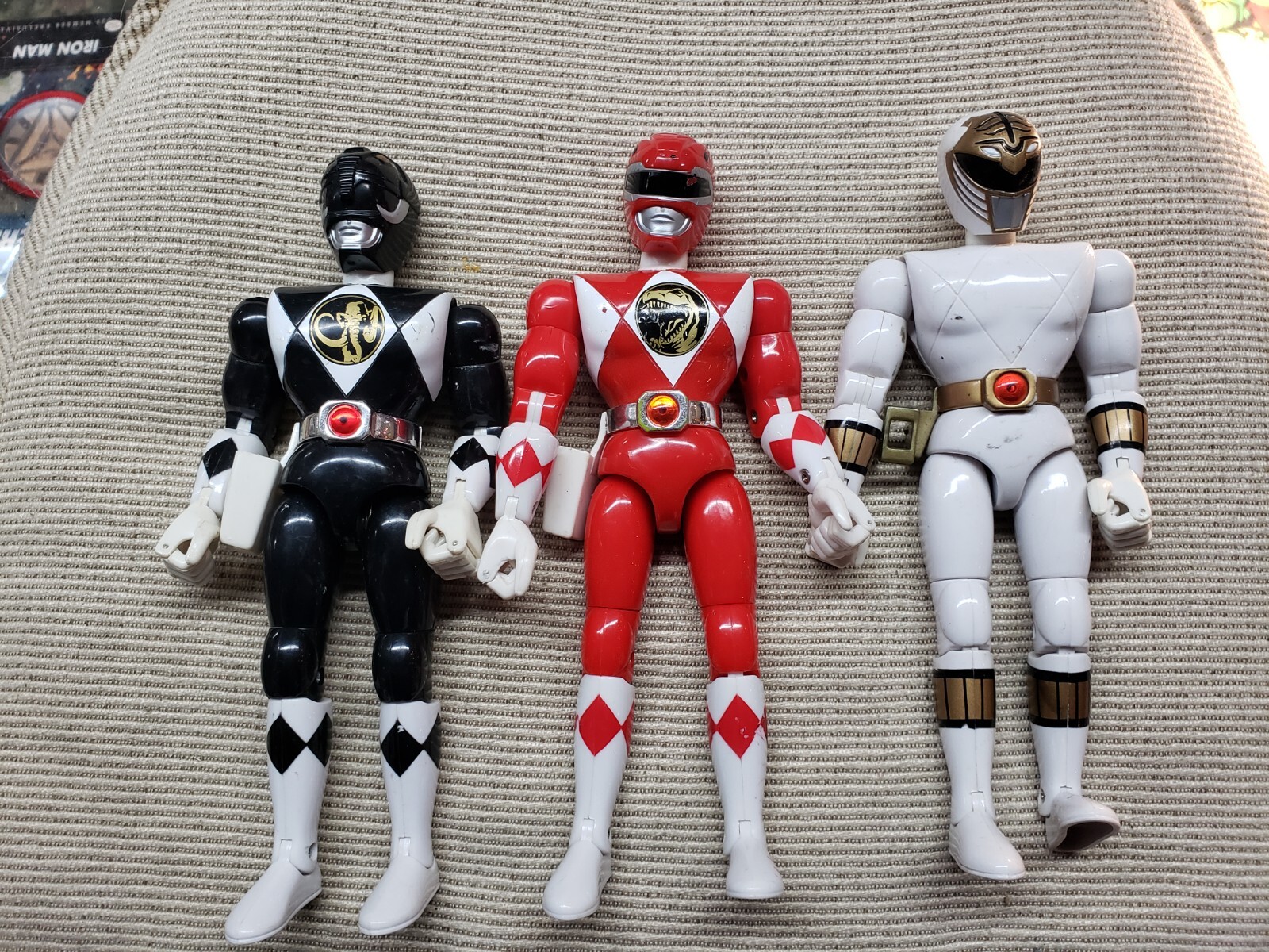1994 Bandai Mighty Morphin Power Rangers Black, White, Red Ranger 8 ...