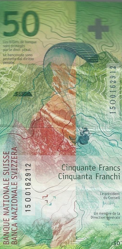 2016 Switzerland 50 Francs Polymer Banknote 50 Swiss Francs Valid ...