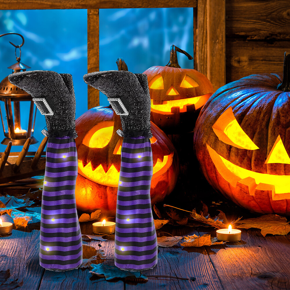 Halloween LED Evil Witch Legs Light Upside Down Stripe for Outdoor ...