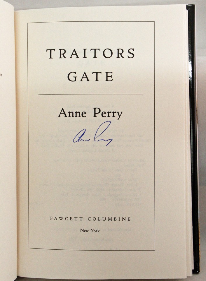 Traitors Gate by Anne Perry, Signed - First Edition - Hardcover | eBay