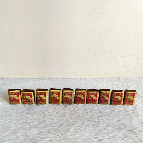 1940s Vintage Scissors Cigarette Advertising Tin Matchbox Sleeve 10 Pcs ...