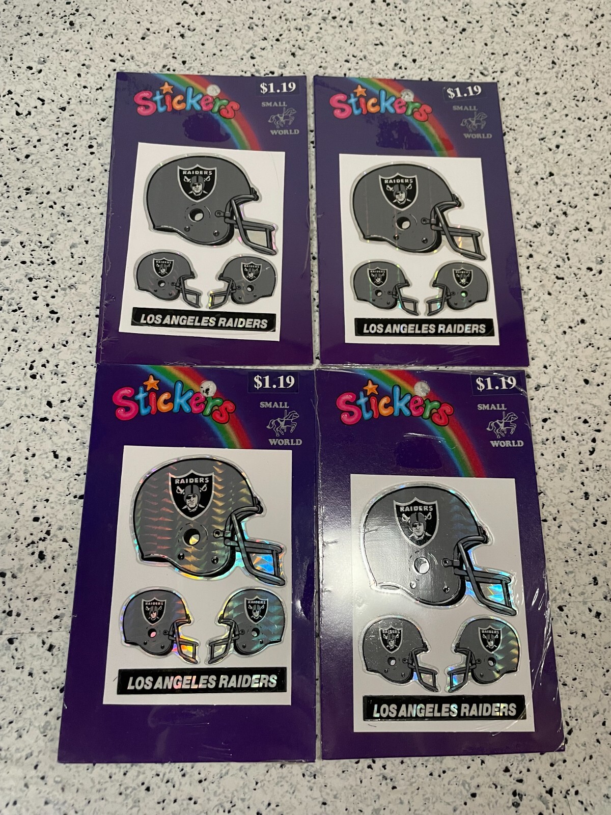 4x Vintage Los Angeles Raiders Prism Vending Machine NFL Sticker Decal ...
