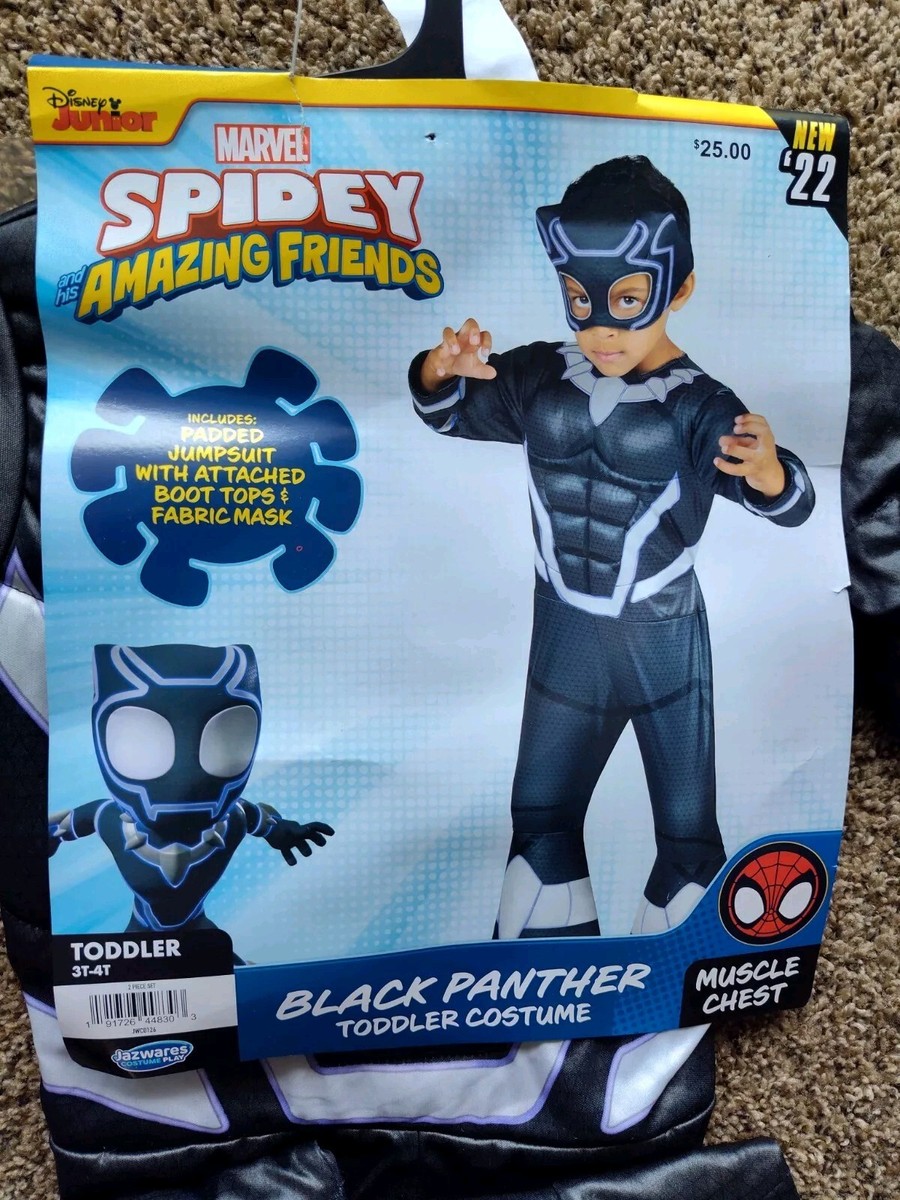 Friends Pecs Spidey & His Amazing Friends BLACK PANTHER Costume Muscle