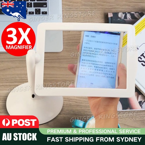 Desk Magnifier Magnifying Glass Holder LED Light Tool Large Lens ...