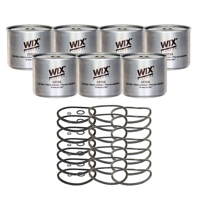 Wix 33166 Fuel Filter Set Heavy Duty Cartridge Fuel Metal Canister 7 ...
