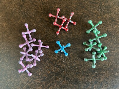 Vintage Set Of 15 Multi Color Metal Jacks- 1/2” X 1/2” | eBay