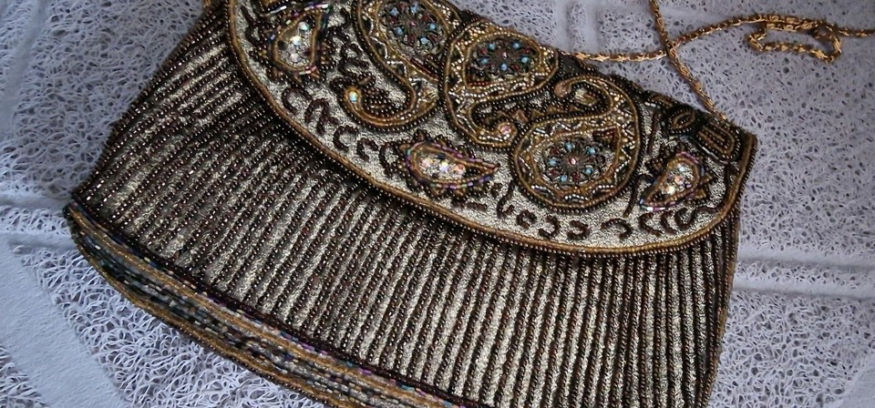 Ladies Farfalla Gold Evening Bag/Shoulder Bag or Clutch | eBay UK