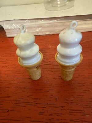 2-Dairy Queen Vanilla Ice Cream Cones 3" DQ Promotional Cone Whistle ...