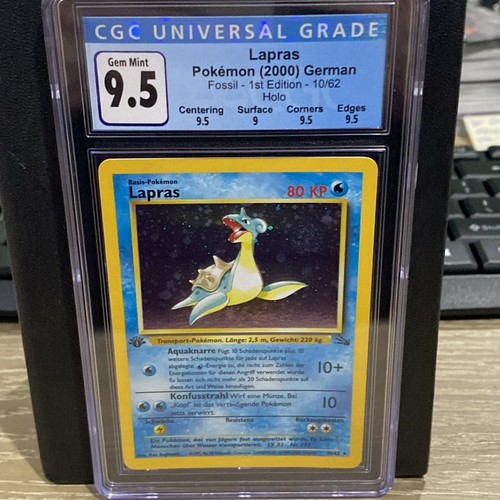 Lapras Holo 1st Edition Fossil GERMAN CGC 9.5 Gem Mint #10/62 | eBay