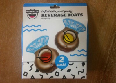 Big Mouth Inflatable Pool Party Beverage Boats Bling Rings 2 Pack - NEW ...