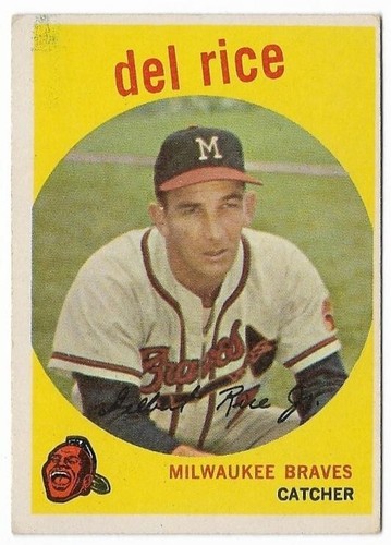 DEL RICE 1959 Topps #104 Milwaukee Braves SALE GOES TO GOOD CAUSE 🔥⚾🔥 ...