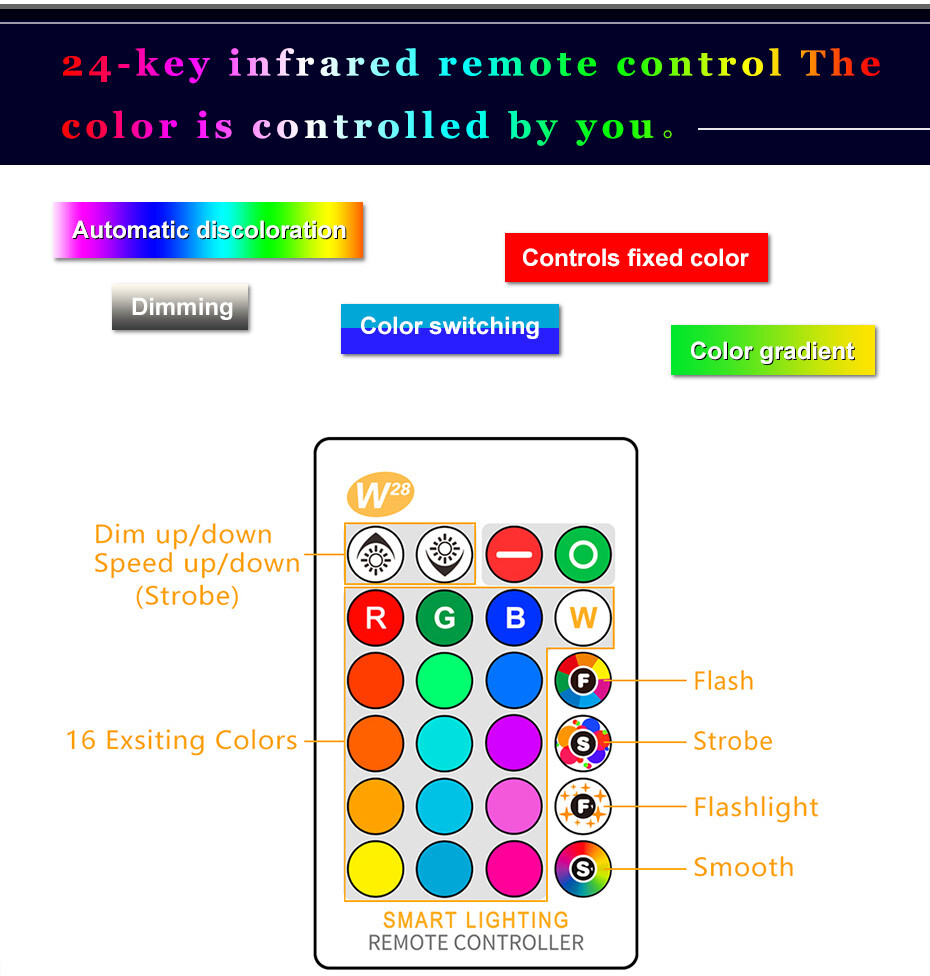 IR Remote Control LED RGB Bulb Lamp E27 B22 5W 10W 15W RGBW RGBWW LED ...