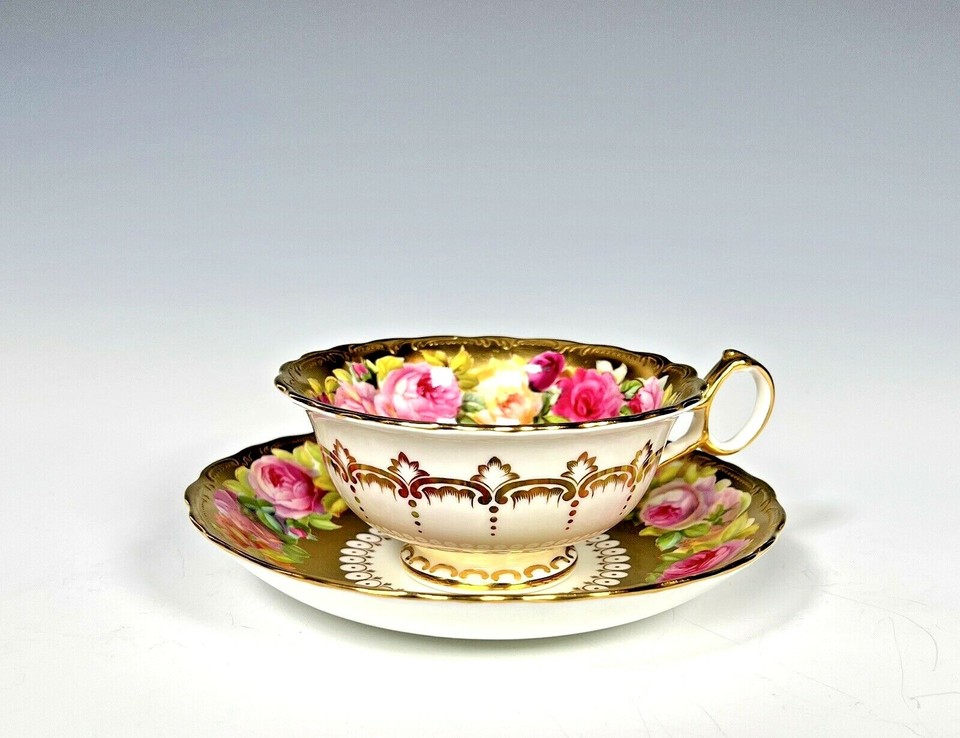 Cauldon Hand Painted Signed S. Pope Cup & Saucer Roses Gilt Gold | eBay