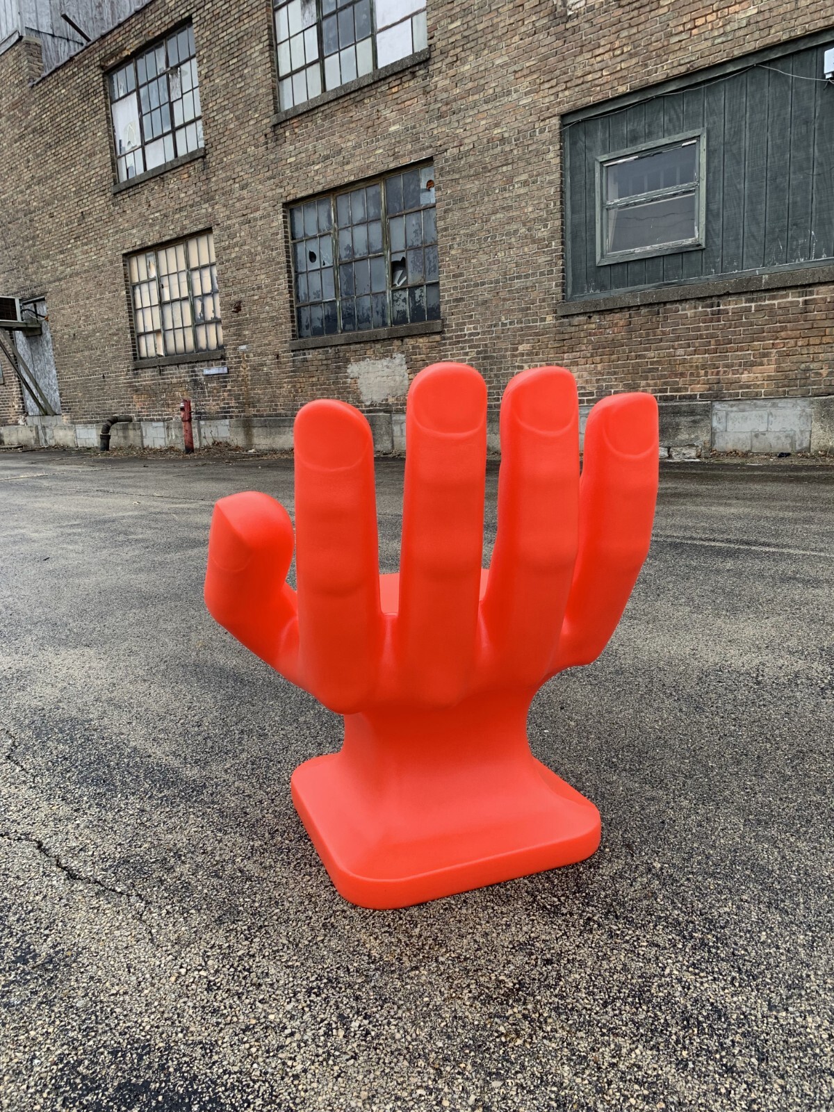 Red-Orange RIGHT Hand Shaped Chair 32" adult size 70's Retro EAMES ...