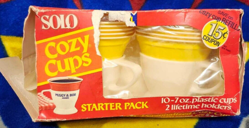 Vintage Solo Cozy Cups New in Box 2 Holders 10 Refill Liners Disposable ...