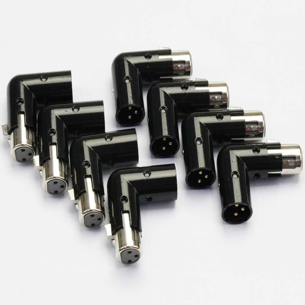 8 Pcs XLR 3-Pin Right Angle Adapter Male and Female Adjustable 4 Angle ...