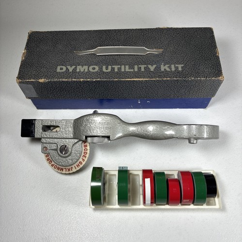 VTG Dymo-Mite Tapewriter All Metal 1/2” Label Maker With Tapes & Box | eBay
