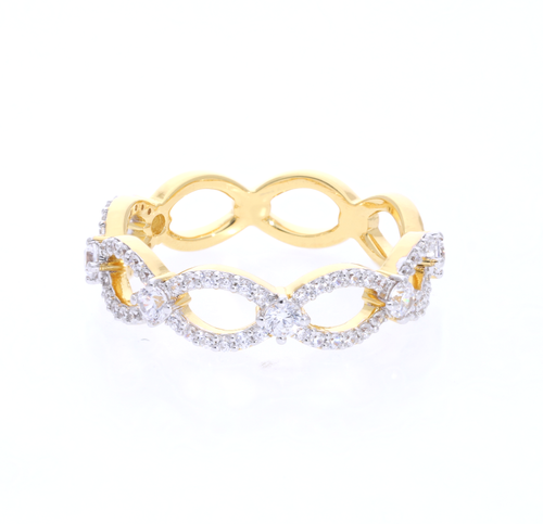 925 Silver Diamond Ring with Permanent 24K Gold Plating Jewelry | Gift ...