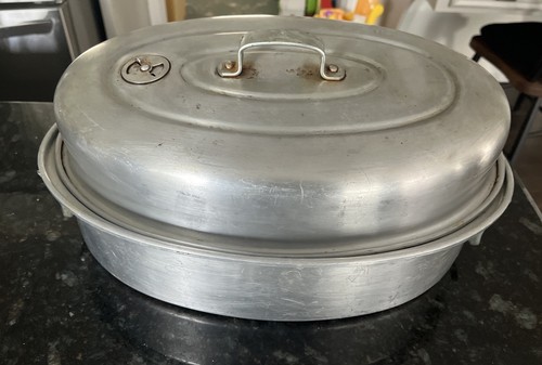 Vintage Mirro Aluminum Roaster Pan Vented Lid & Lifter United States | eBay