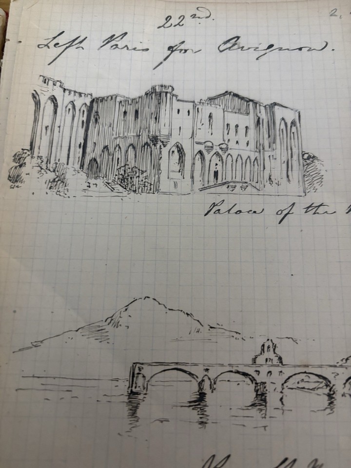 Handwritten Manuscript 1884-85 Sketchbook And Diary Grasse by Annie ...