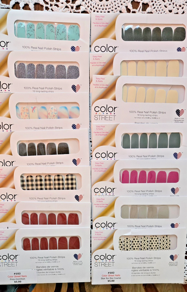 Lot Of 60 RETIRED Color Street Nail Polish Strips Glitter Solid Holiday ...