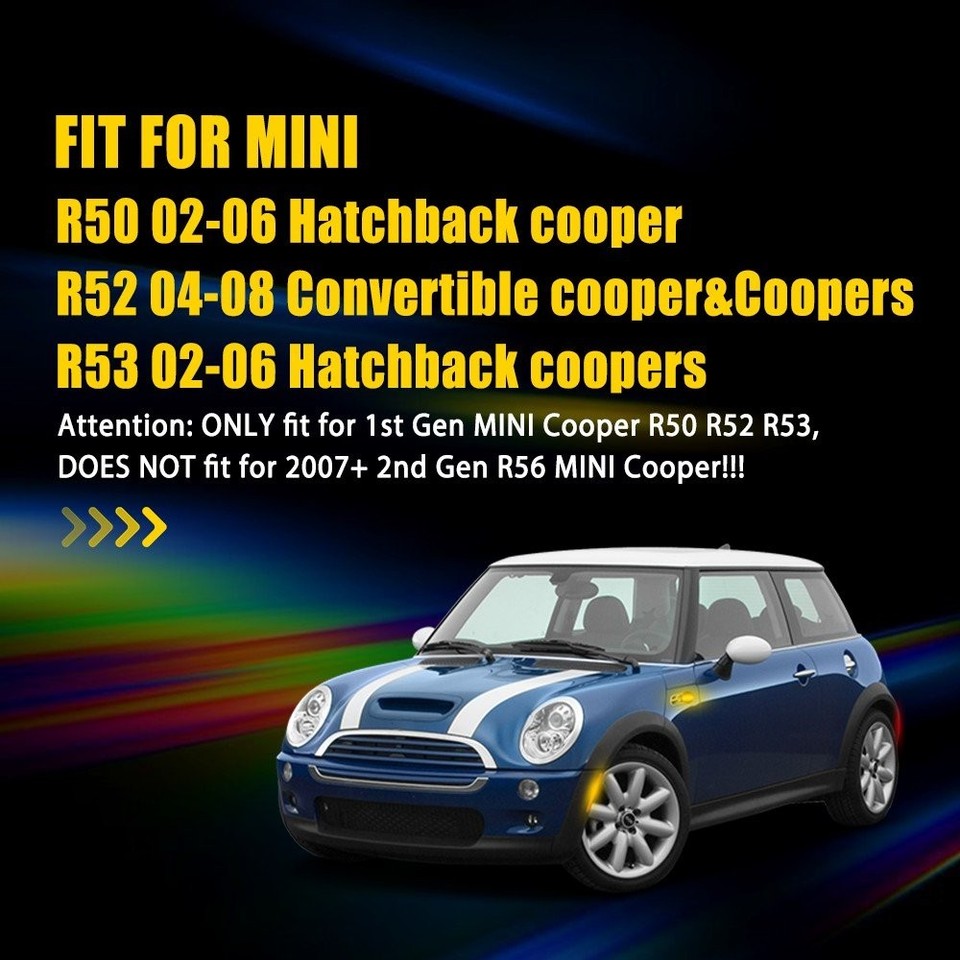 For 2002 2003-2008 Mini Cooper R50 R52 R53 Front Rear LED Side Marker ...