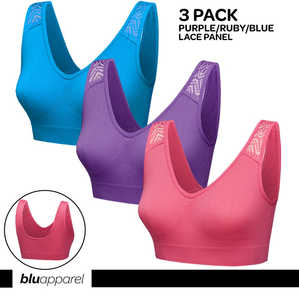 3 Pack Seamless Comfort Bras Everyday Bra Non Padded Non Wired Stretch ...