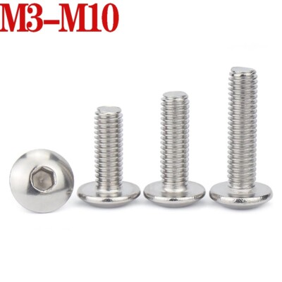 Large Button Head Screws Hexagon Allen Socket Bolts A2 Stainless Steel ...