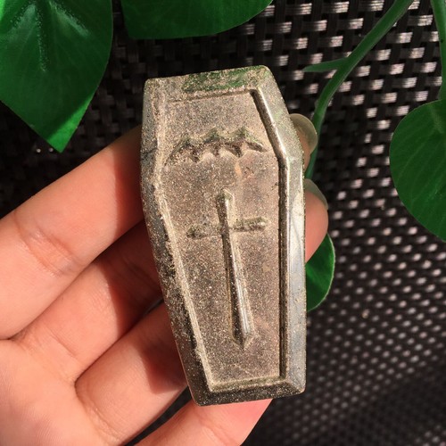 67g Pyrite Stone Vampire Coffin Carving Small Quartz Crystal Specimen ...