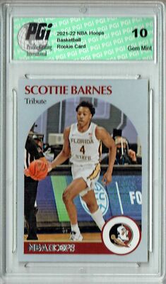 Scottie Barnes 2021 NBA Hoops #57 Tribute RC Rookie Card PGI 10 | eBay