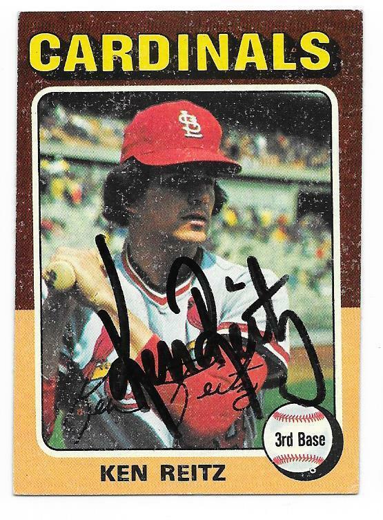 KEN REITZ 1975 TOPPS AUTOGRAPHED SIGNED # 27 CARDINALS | eBay