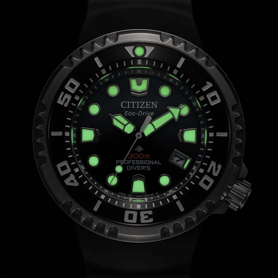 Citizen Watch Promaster Eco Drive Black Professional Diver 300mt BN1024 ...