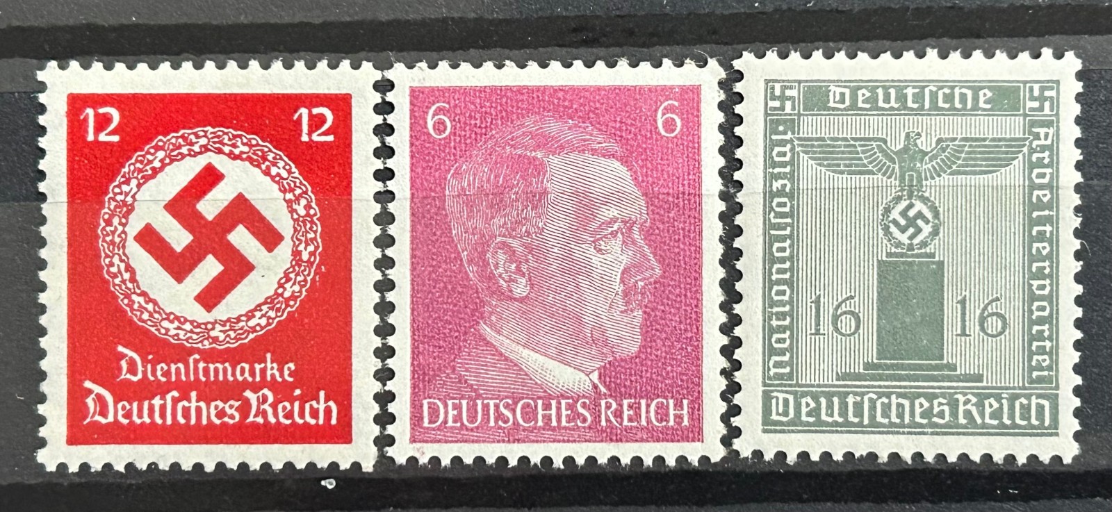 German Stamps Classic officials x 3 Hitler swastika etc. MNH Mint /1055 ...
