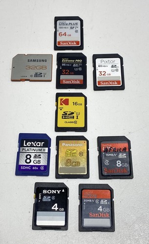 Assorted SD Memory Card Lot of 10 | eBay
