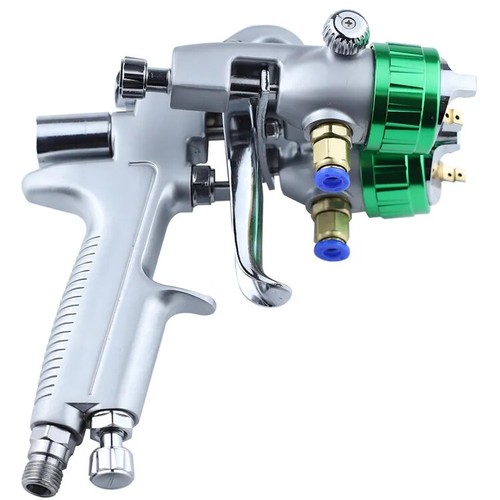New Double Nozzle Spray Gun Dual Head Paint Sprayer Air Powered ...