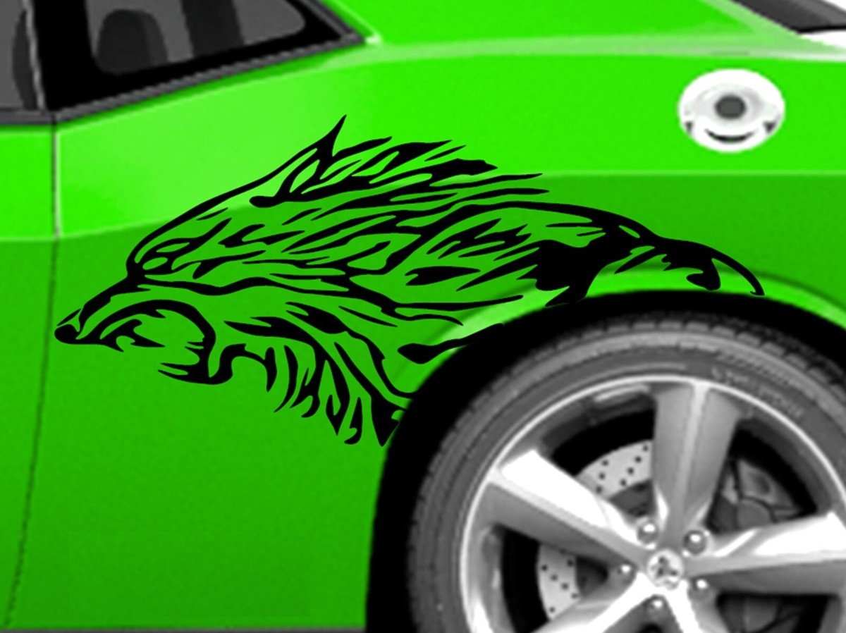 Wolf Head Car DC0002 Wolf Head Decal Car Sticker Native American