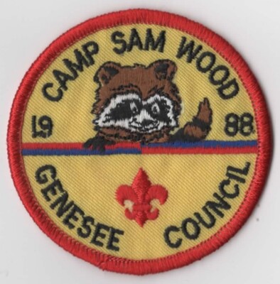 1988 Camp Sam Wood Genesee Council BSA Patch RED Bdr. [CA4642] | eBay