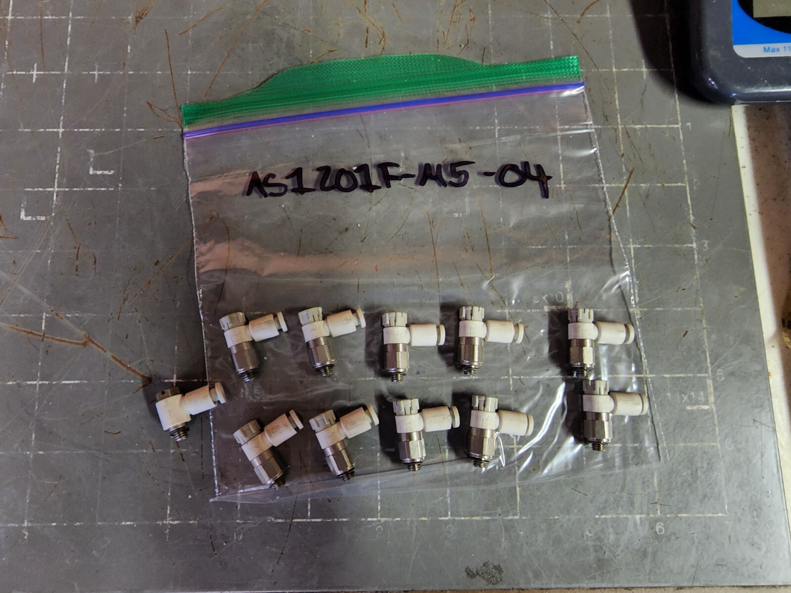 SMC Elbow Flow Control Fitting, AS1201F-M5-04 (Lot of 10), 4mm tube ...