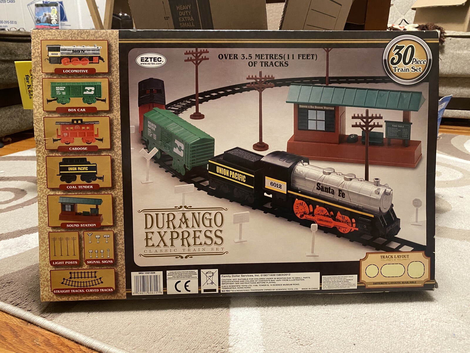 EZTEC Train Set Christmas Holidays DENVER & Rio Grande O Gauge Battery ...